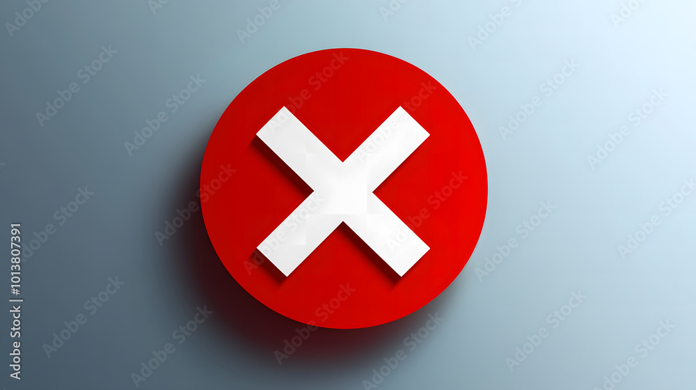 Vector icon of a red X inside a circle, on a white background design ...