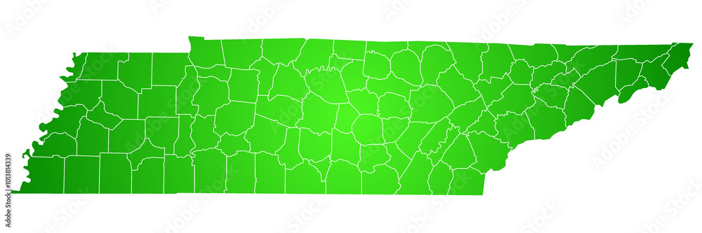Tennessee administrative map. counties map of Tennessee, blank Map ...
