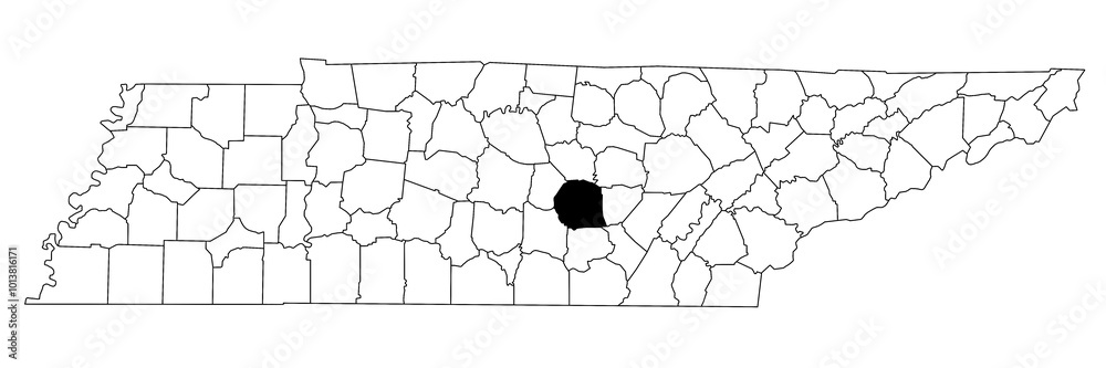 Map of Warren County in Tennessee state on white background. single ...
