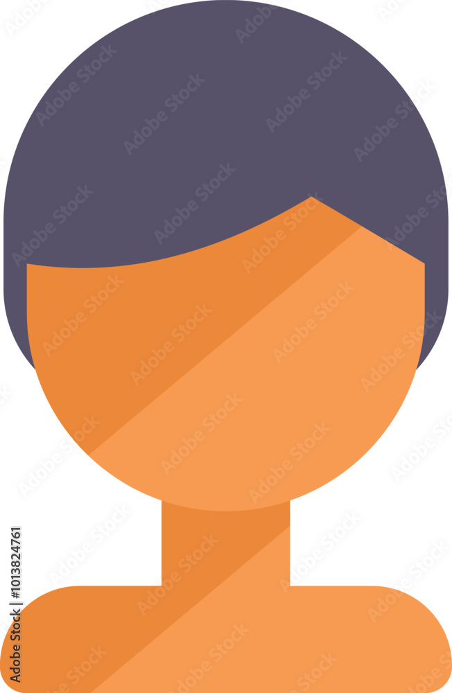 Simple avatar of a faceless person, showing only the head and shoulders ...