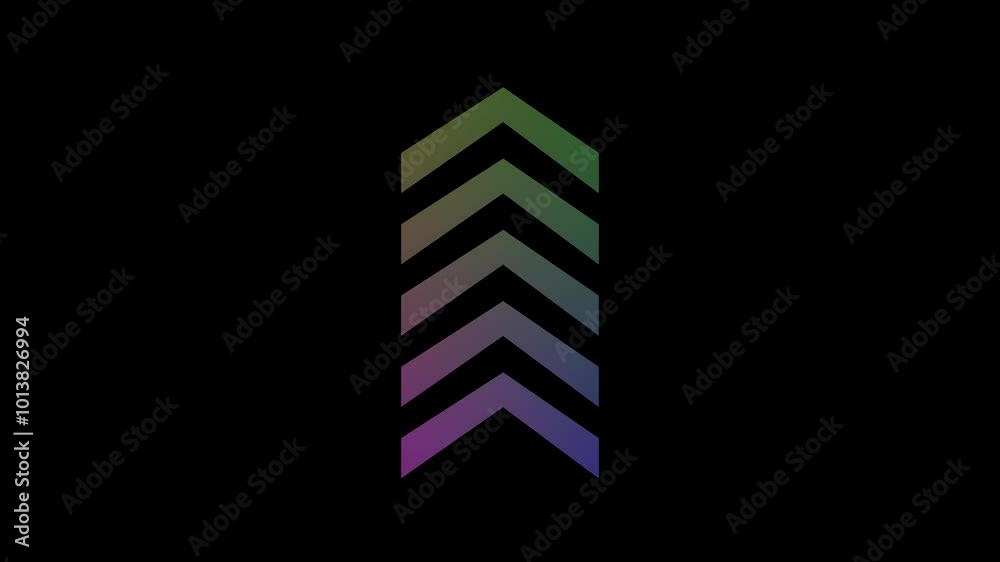 Animation of sweep arrow icon, upward and transparent with black ...