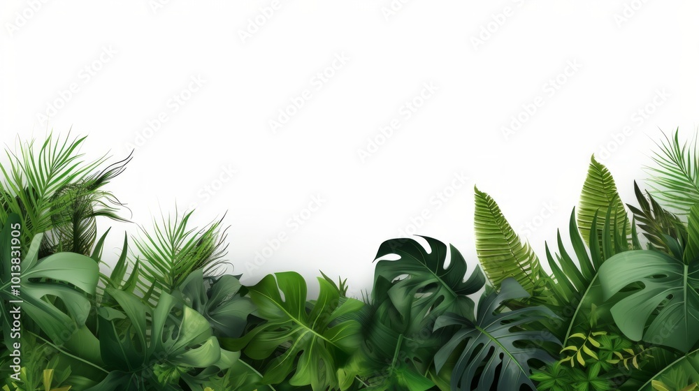 Tropical leaves foliage plant bush floral arrangement nature backdrop ...