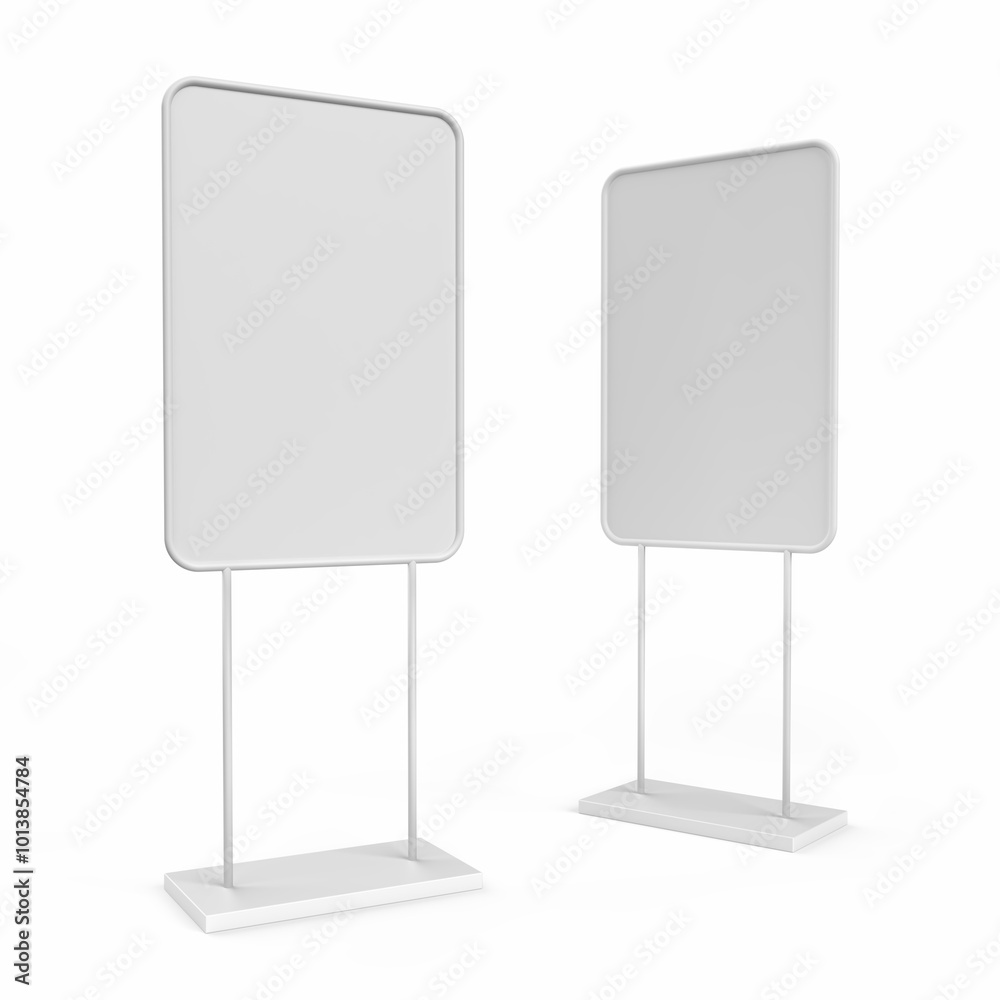Advertising banner stand isolated on white background. Advertising ...