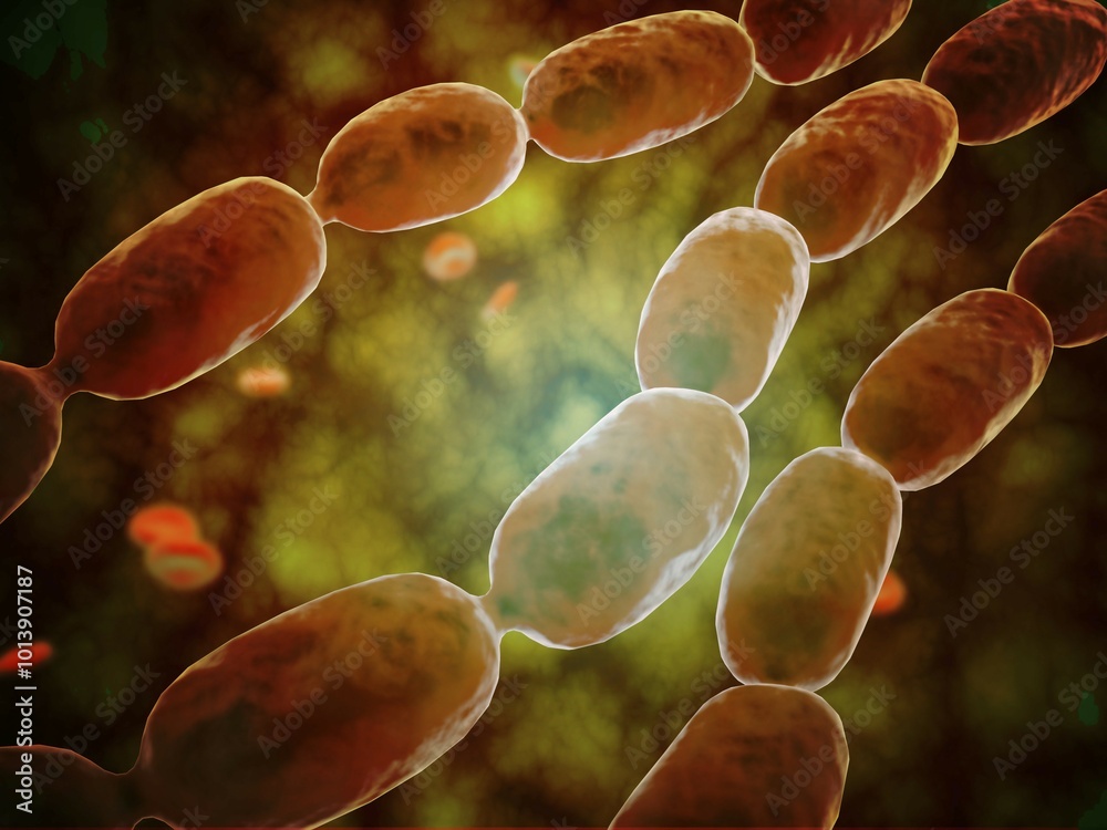 Microscopic view of bacterial pneumonia. Bacterial pneumonia is a type ...