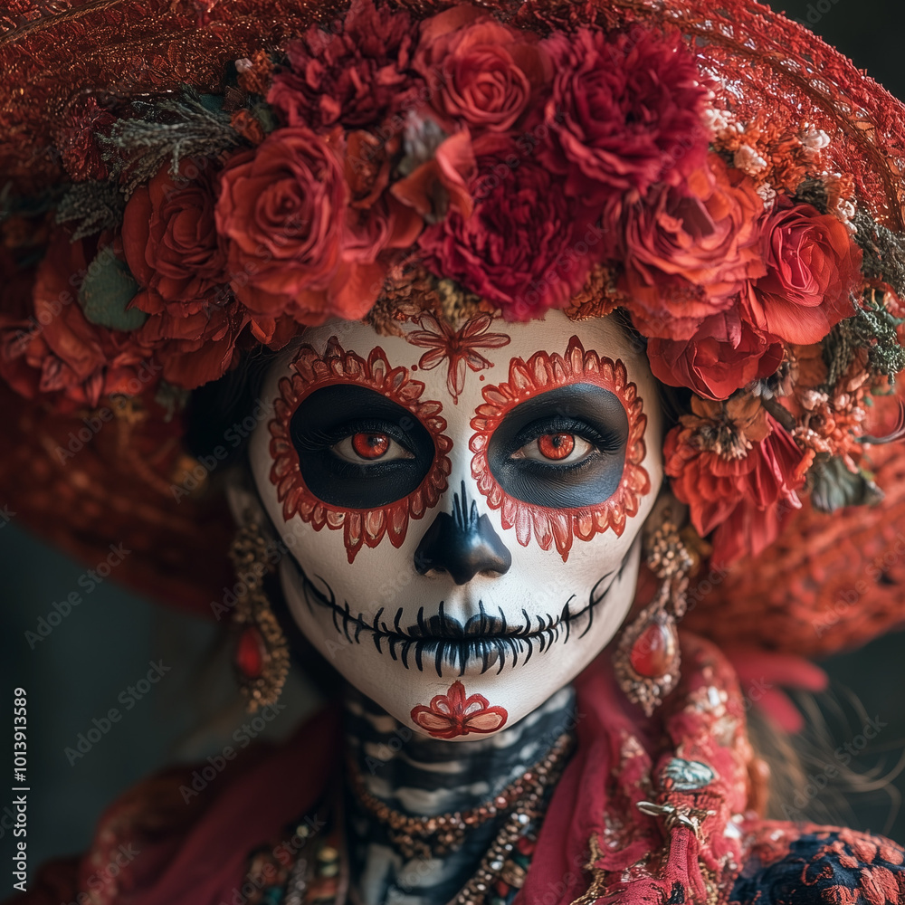 fest der toten, mexiko, brauch, religion, maske, Calavera Catrina, Día ...