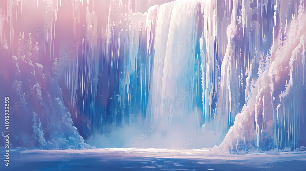 Cascading waterfall hidden power crystalizes the essence of time ...