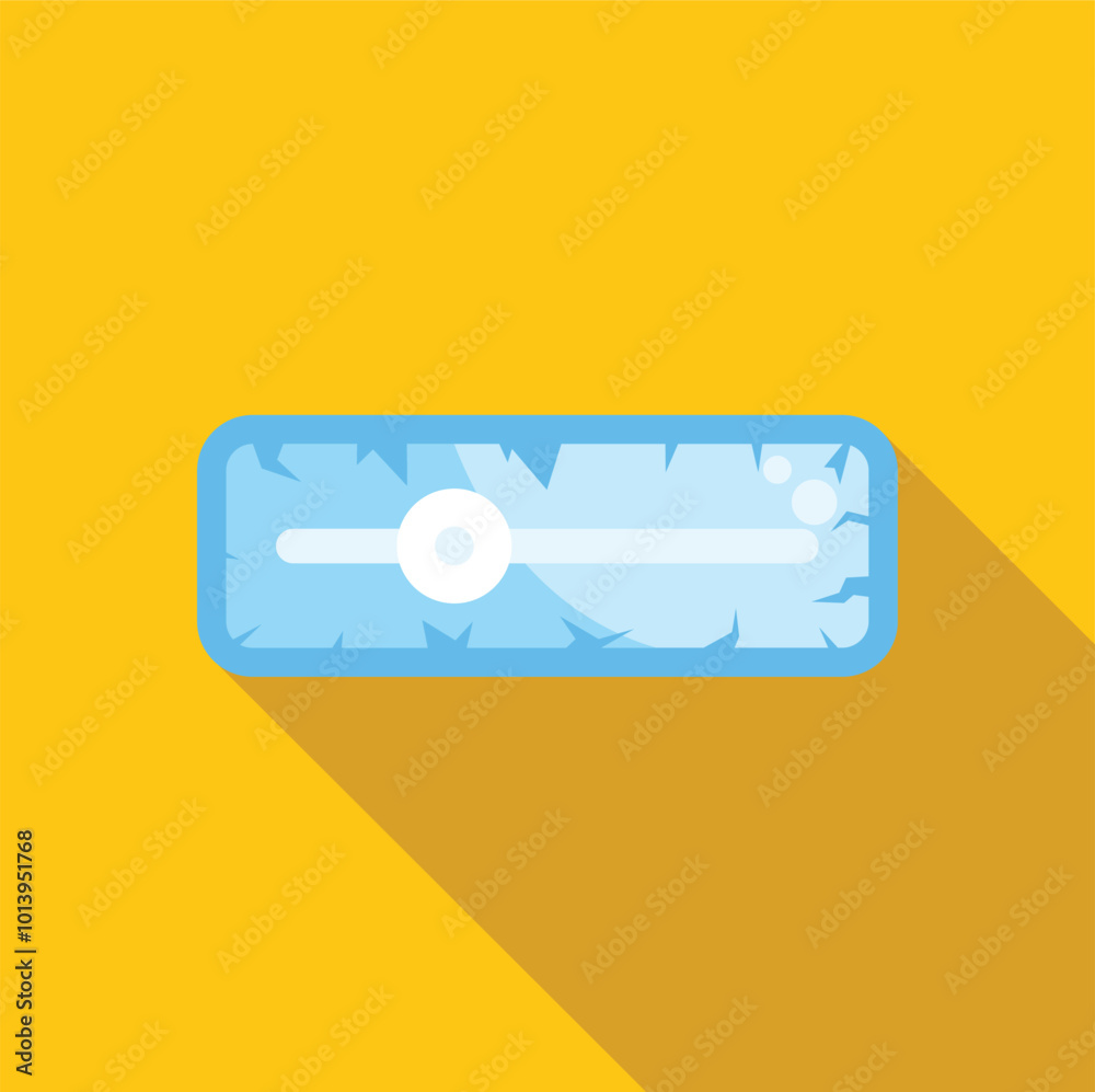 Blue loading bar with cracks showing almost finished, progress bar ...