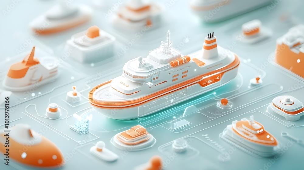 Futuristic cargo ships optimized with innovative AI driven solutions ...