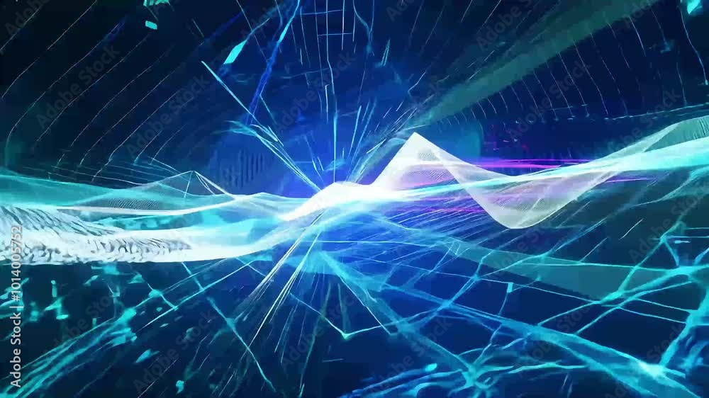abstract digital data background 4K animation smoothly zooming lines ...