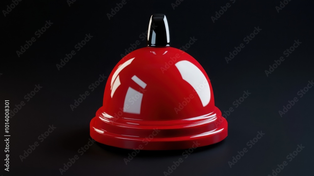 Design a 3D red emergency bell icon, signifying urgent notifications ...