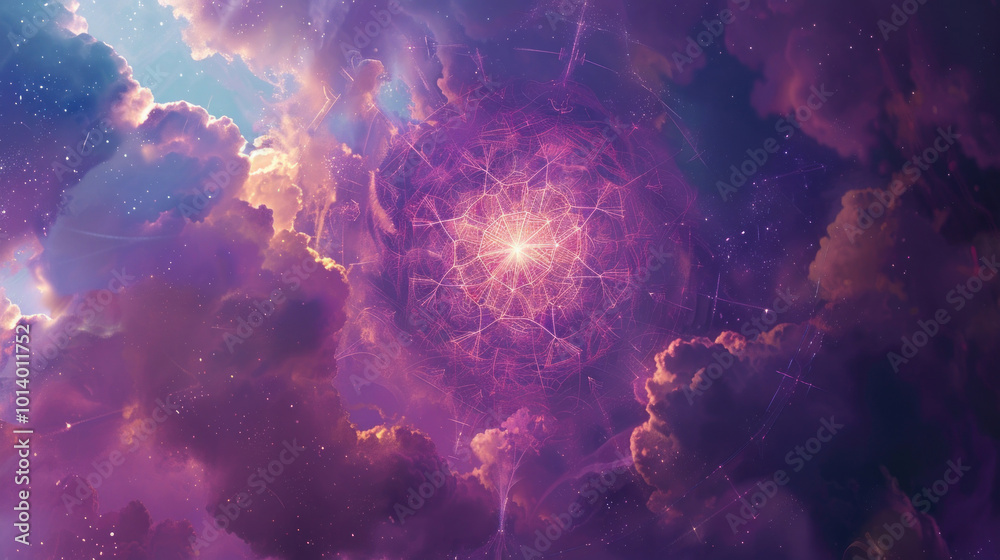 A visual of a dream filled with spiritual symbols, such as light and ...