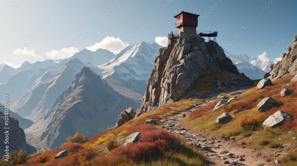 At the mountain pass, watchtowers stand sentinel, their lookout posts ...