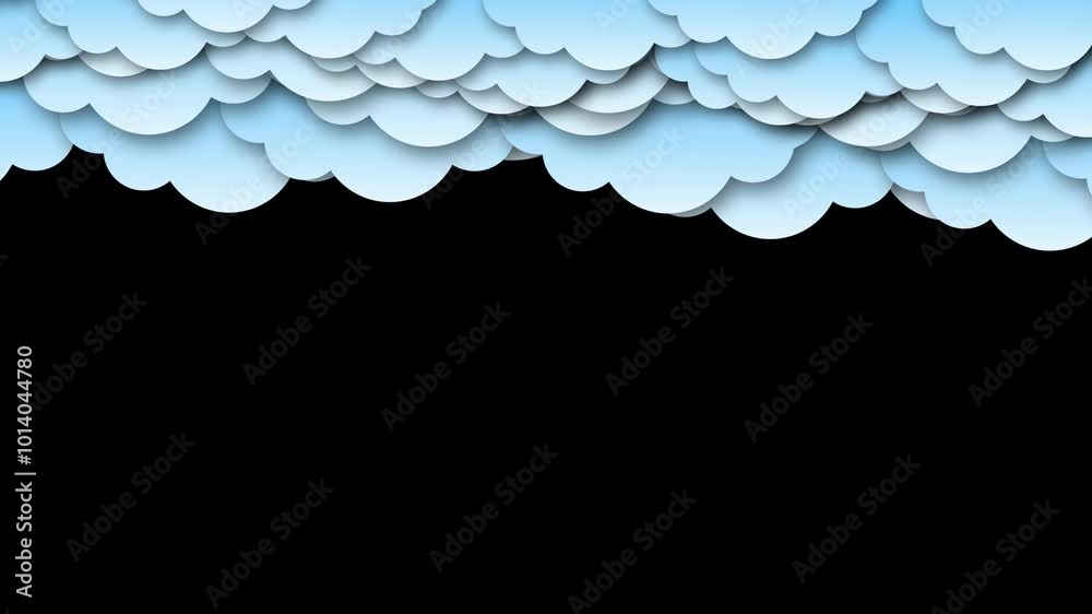 Abstract Cloud Animation On Alpha Channel. 2d Cartoon Clouds Animation ...