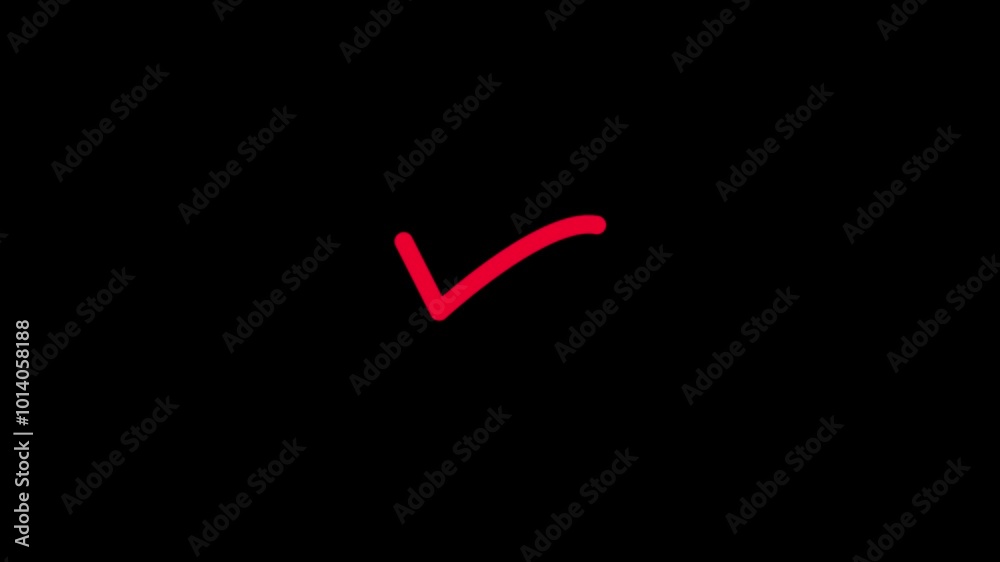 Animation in motion graphics of a tick mark symbol and color red. Stock ...