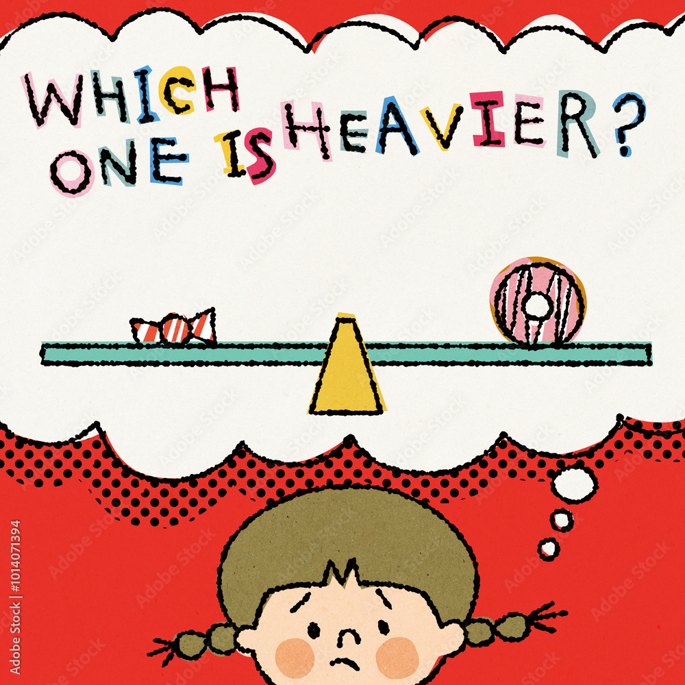 Worksheets - Which one is heavier 04 Stock Illustration | Adobe Stock