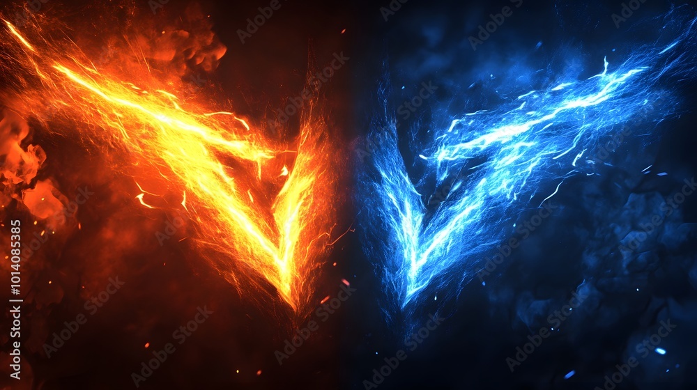 Versus logo with holographic background featuring lightning and flashes ...