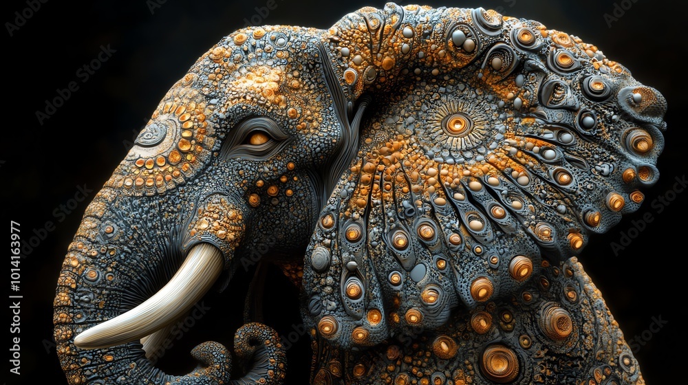 Artistic rendering of an elephant s liver with intricate details ...