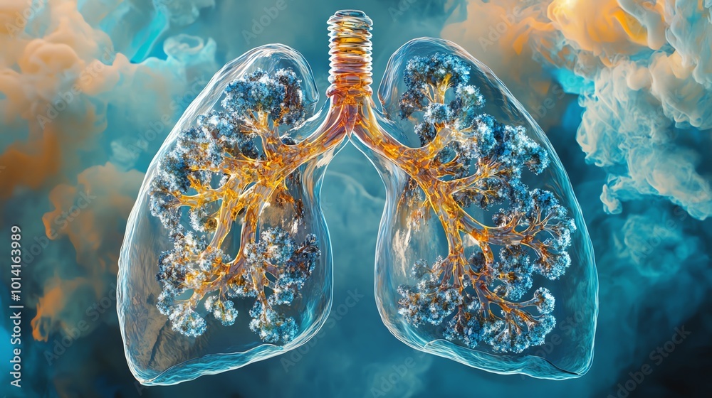 Artistic rendering of a dog s lungs with highlighted alveoli, Canine ...