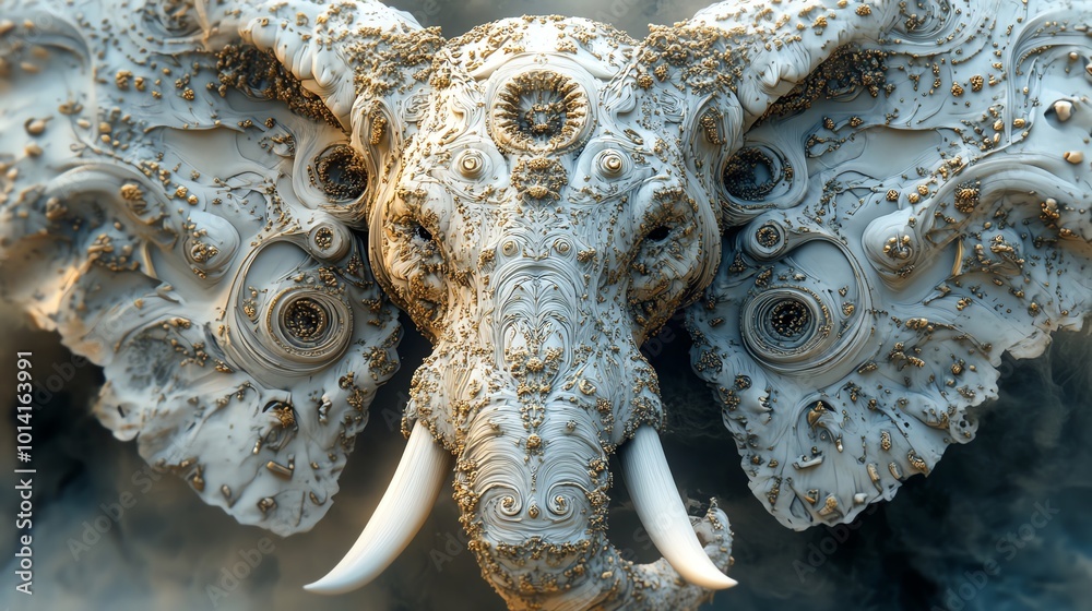 Artistic rendering of an elephant s liver with intricate details ...