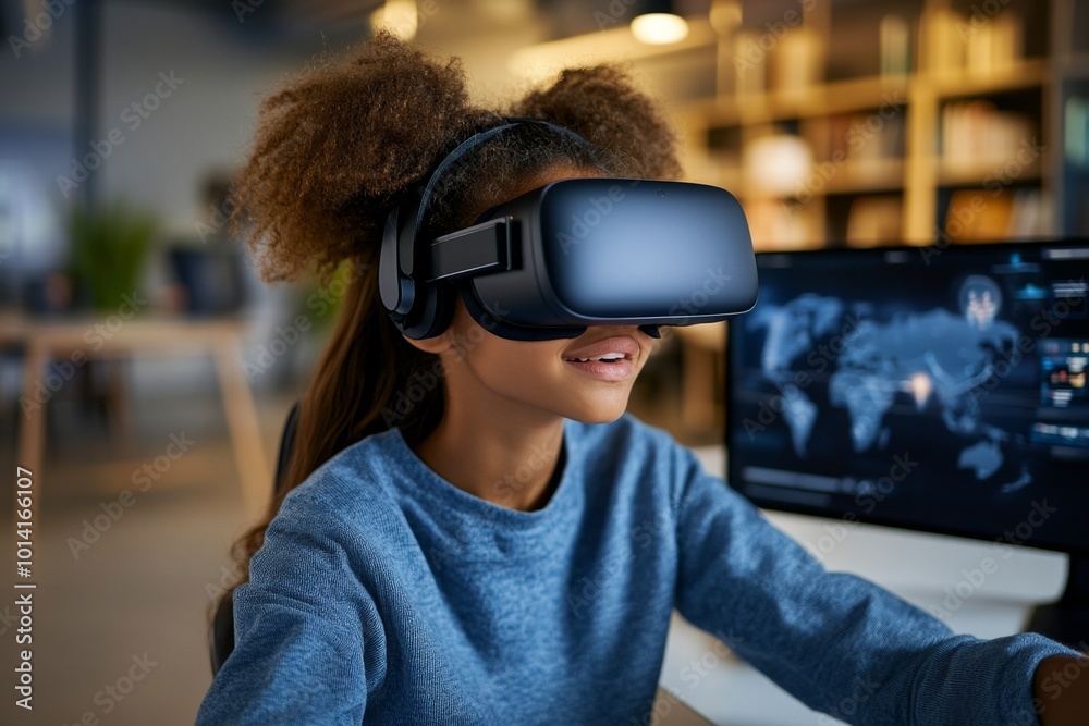 Realistic depiction of teenagers exploring virtual worlds for learning ...