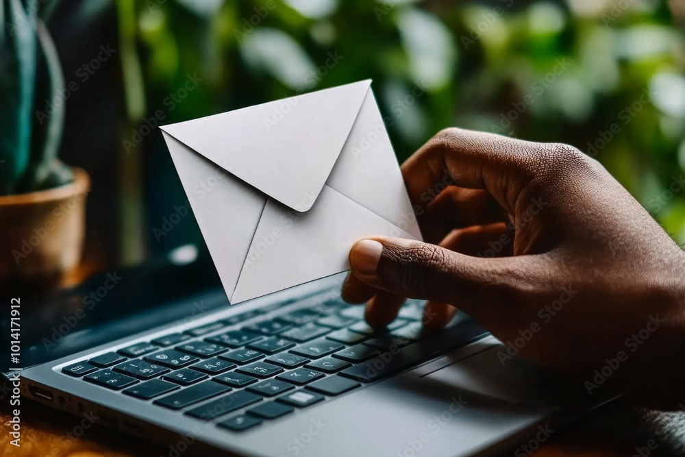 Person clicking on a suspicious link in a phishing email, blending in ...