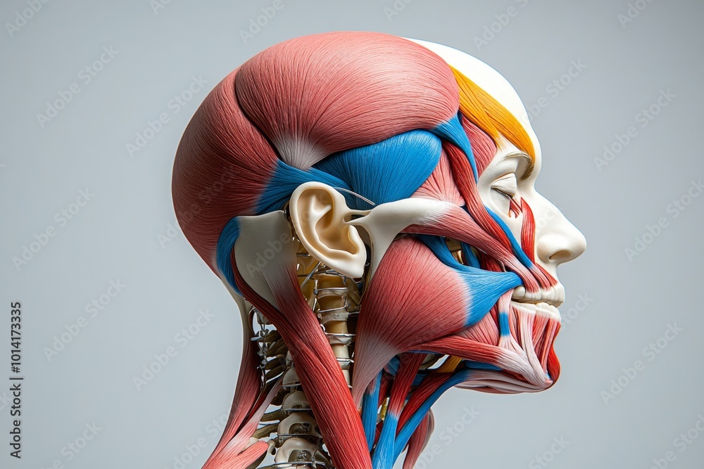 Realistic rendering of the skeletal muscles in the neck and shoulders ...