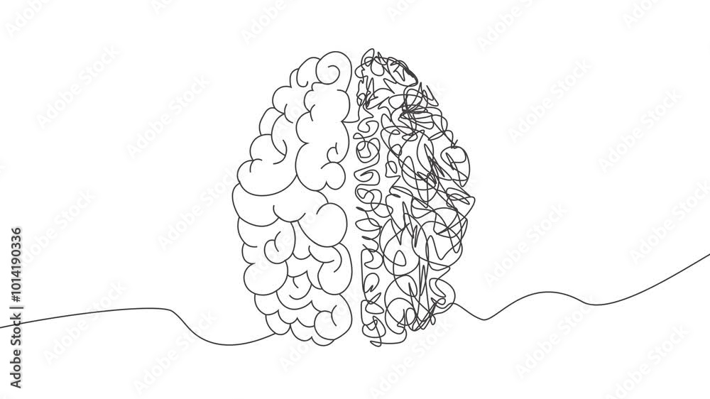 Organized vs Disorganized Mind with Human Brain half logic and creative ...