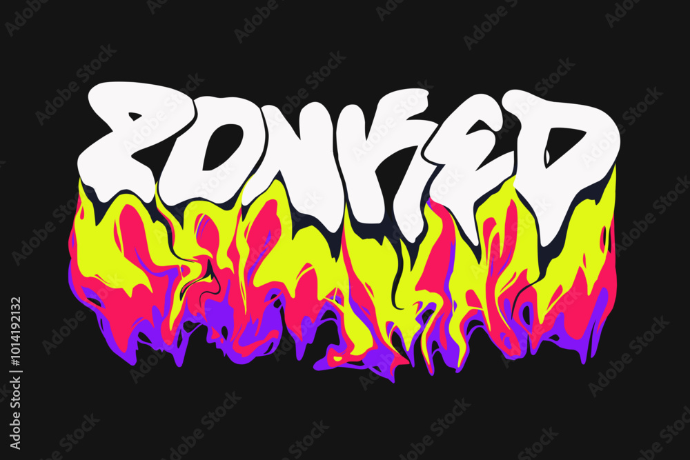 Zonked (so tired), liquid typography t shirt design, motivational ...