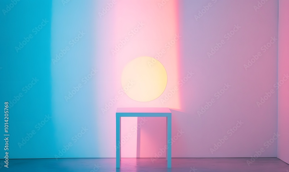 White wall with table chart showing different rainbow light effects ...