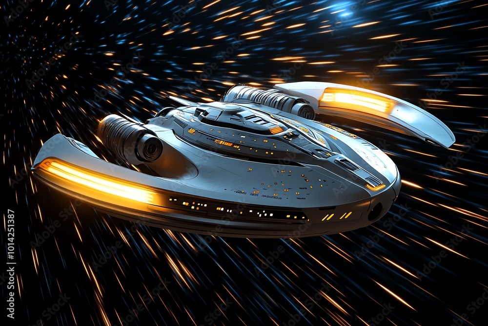 Massive warp drive reactor core, pulsing with energy as it prepares to ...