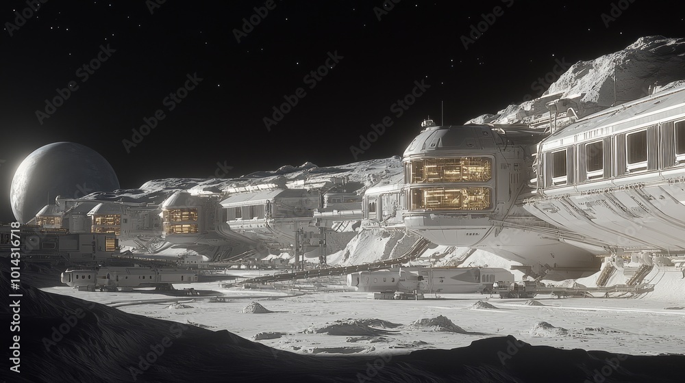Futuristic Space Colony on Gas Giant Moon - Advanced Habitats and ...
