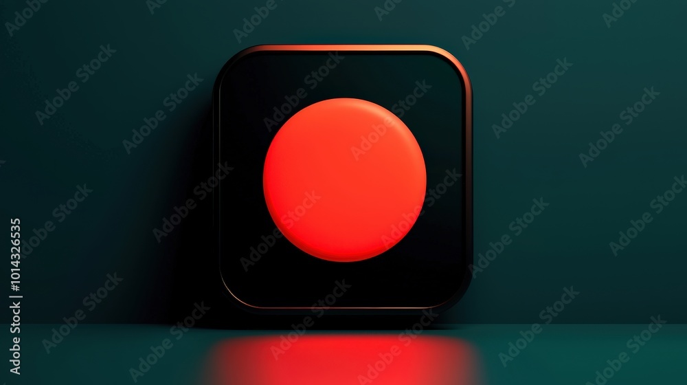 Red Circle App Icon Design with Rounded Corners and Dark Background ...