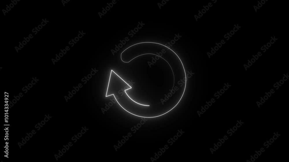 neon reload arrow animation icon rotate refresh animated on black ...