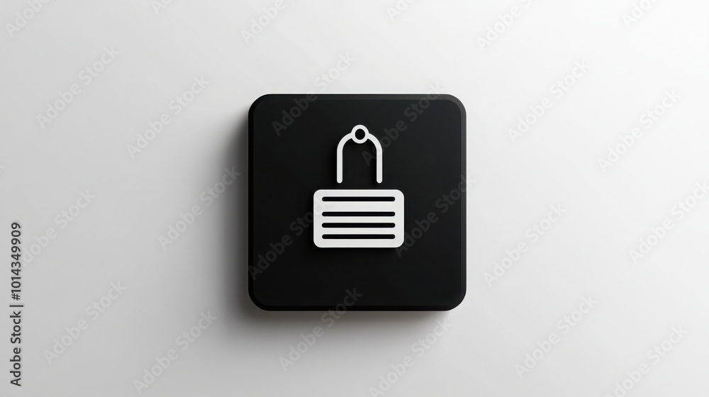 A clean black and white icon of a hanging reserved sign, ideal for ...