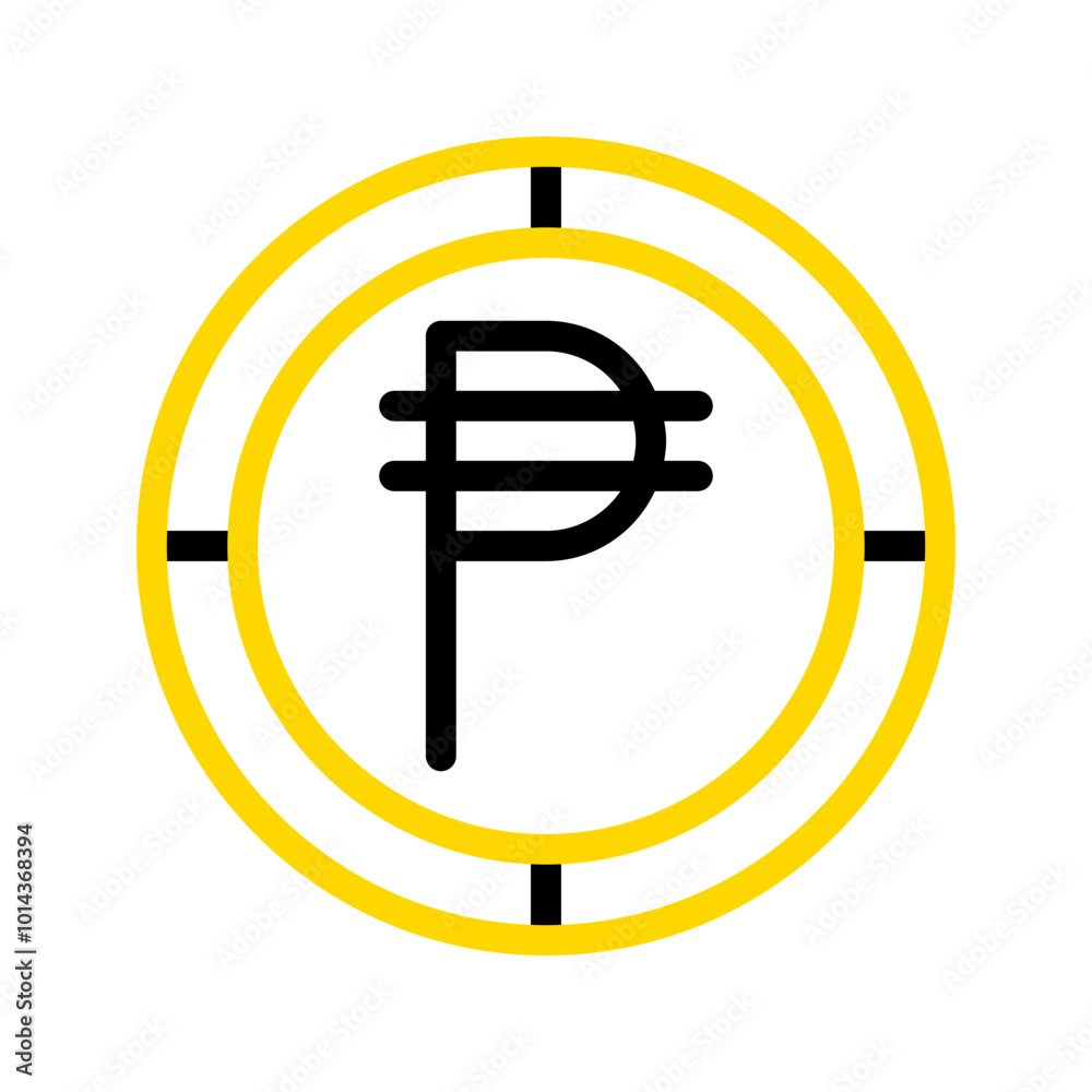 Philippine peso currency icon. financial coin symbol with modern color ...