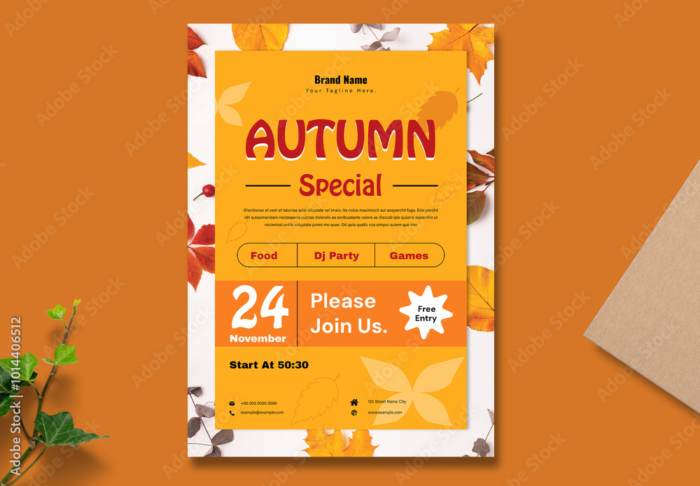 Autumn Flyer Template Stock Template | Adobe Stock