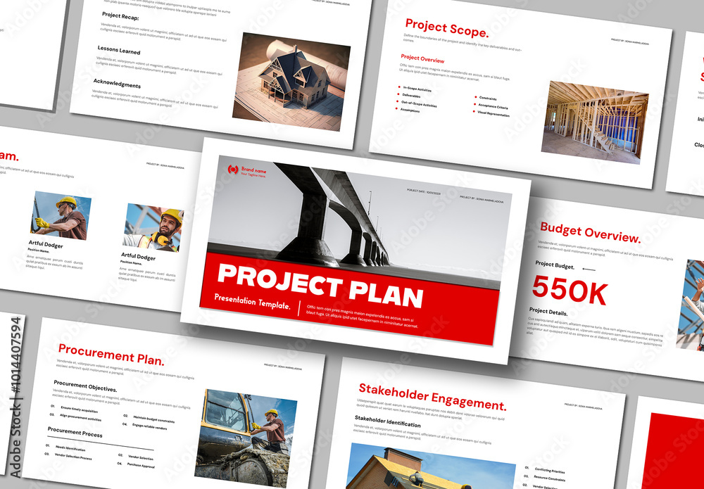 Project Plan Presentation Template Stock Template | Adobe Stock