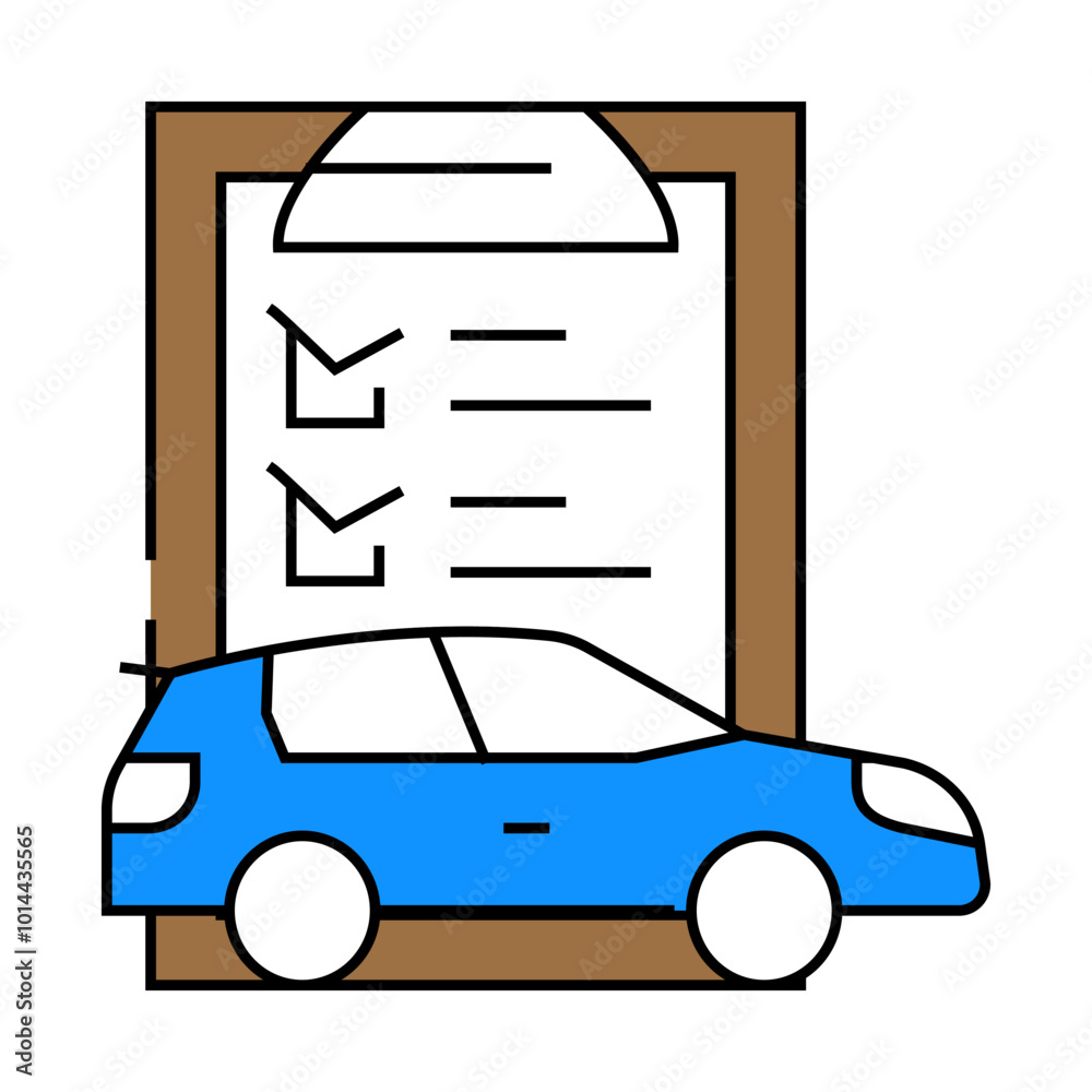 check list car service line icon vector. check list car service sign ...