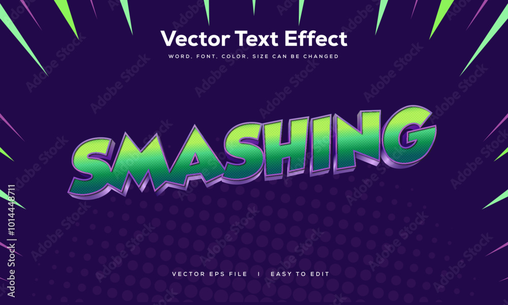 smash Game text effect cartoon style editable Stock Vector | Adobe Stock