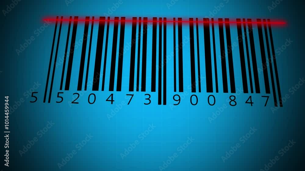 Barcode scanner. Barcode chaos. Animated background. A barcode maker ...