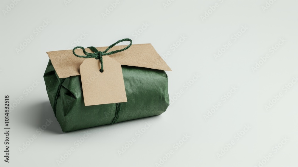 Eco-conscious packaging design featuring a blank tag on a clean ...