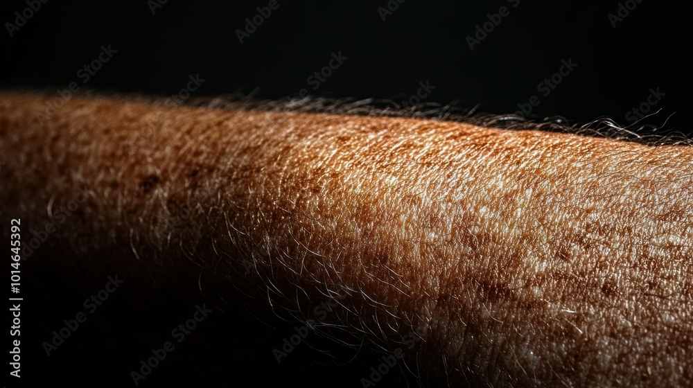 Dramatic high-contrast image of a person's arm displaying the ...