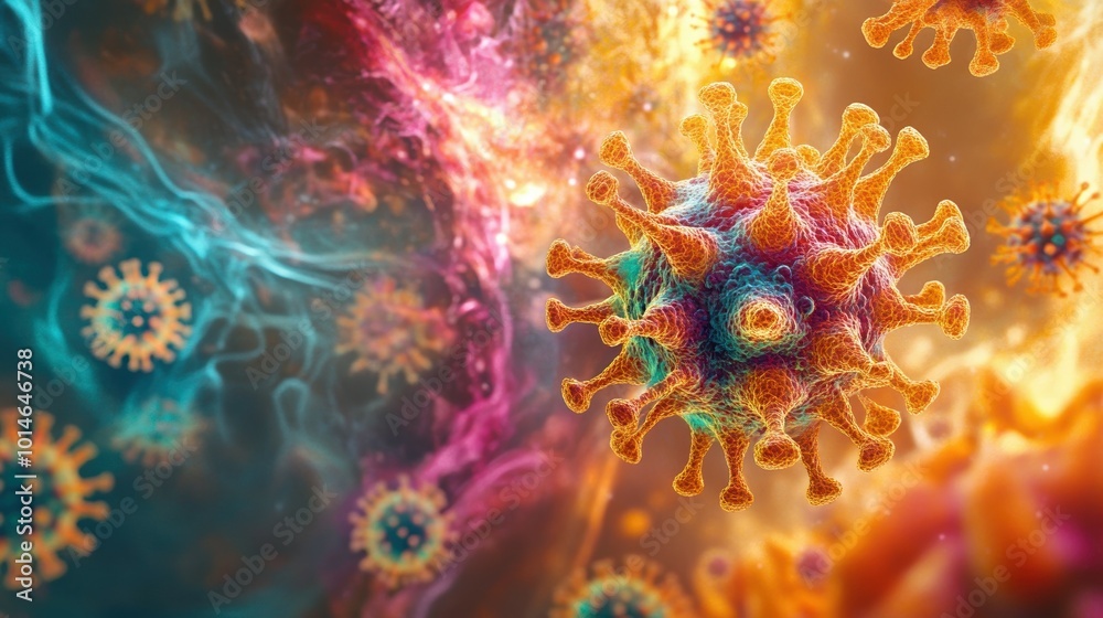 Psychedelic fractal-like animation depicting the replication cycle of ...