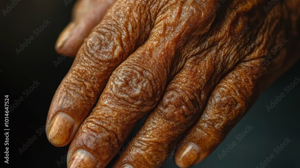 Fungal Nail Infection Close-Up - Person's Hand with Discolored and ...