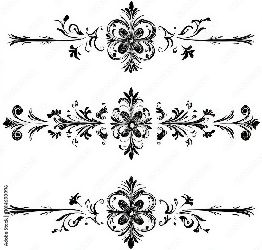 Vector graphic of simple decorative borders, vector graphics on a white ...