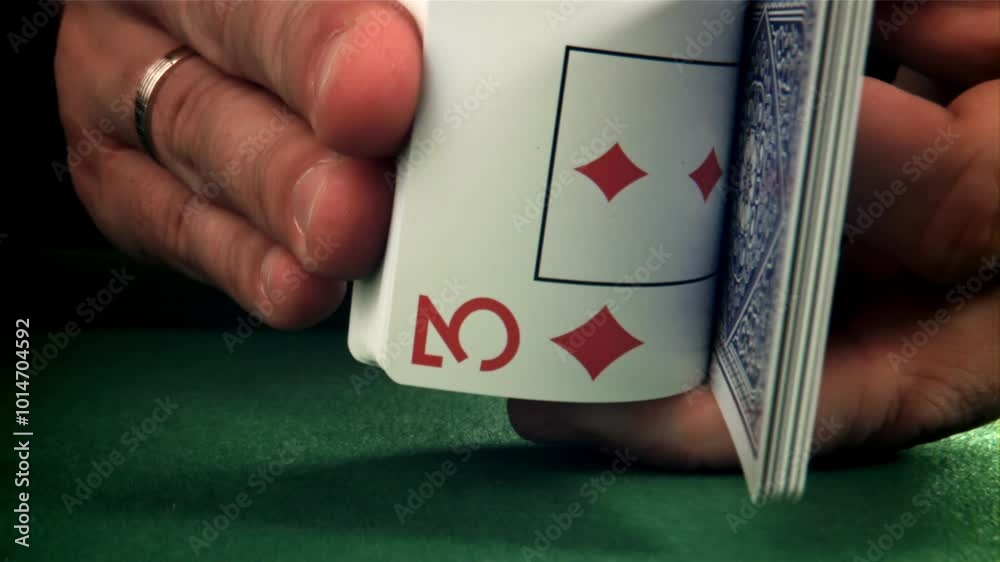 Poker Cards. Filmed on a high-speed camera at 1000 fps. High quality ...