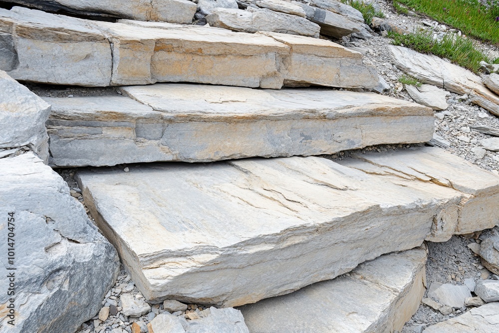 Tectonic Slide Formation Revealing Layers of Sedimentary Rock in a ...