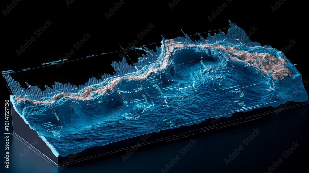 A highly detailed forecast image depicting an impending earthquake ...