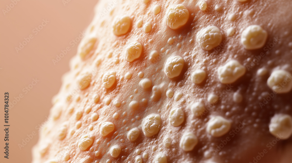 Close-Up View of Bullous Pemphigoid Blisters on Leg, Featuring Tense ...