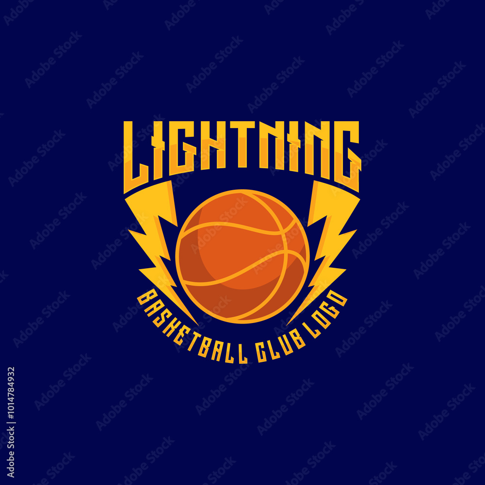 Lightning basketball club logo design vector, basketball club logo ...